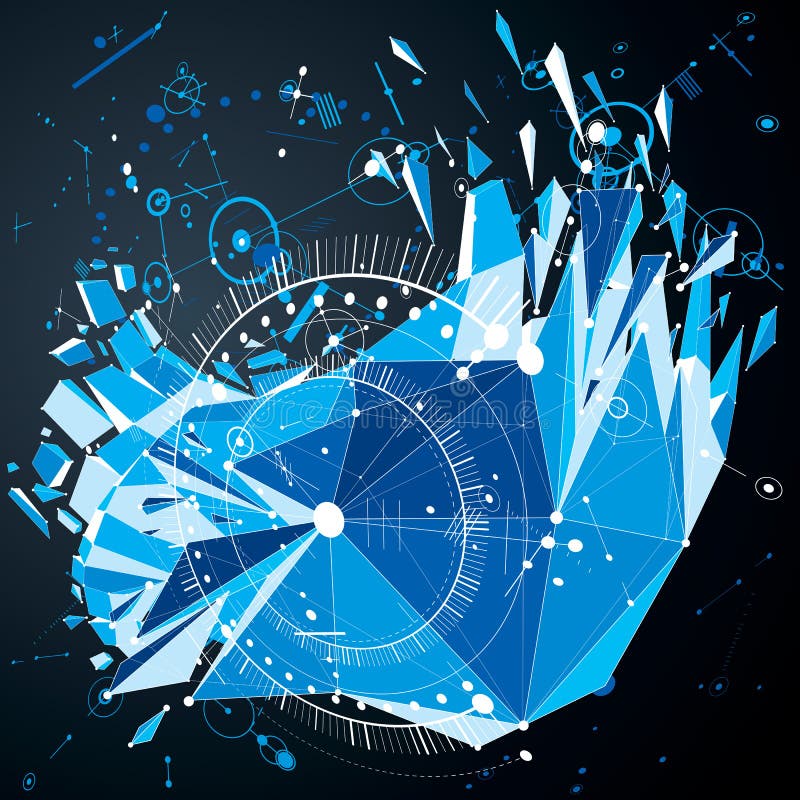 Technical Blueprint Abstraction. Perspective Technological Backdrop ...