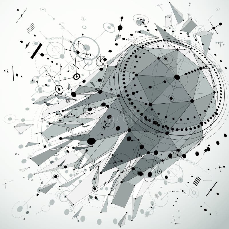 Technical Blueprint Abstraction. Perspective Technological Backdrop ...