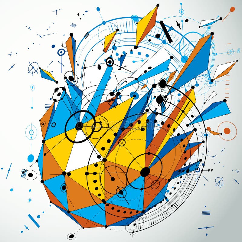 Technical Blueprint Abstraction. Perspective Technological Stock Vector ...