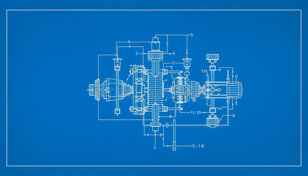 Technical Blueprint Drawing, Engineering and Design Plan, Stock Photo ...