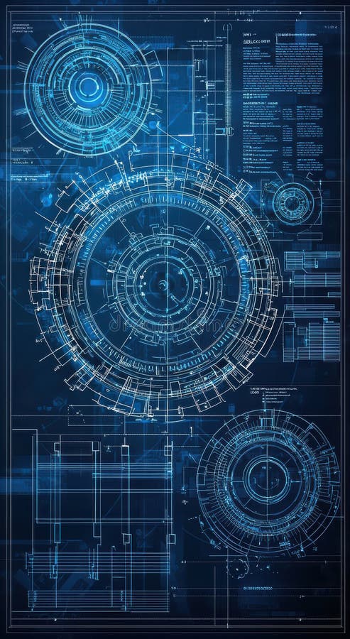 Mechanical Blueprint: Intricate Engineering Design and Precision Parts ...