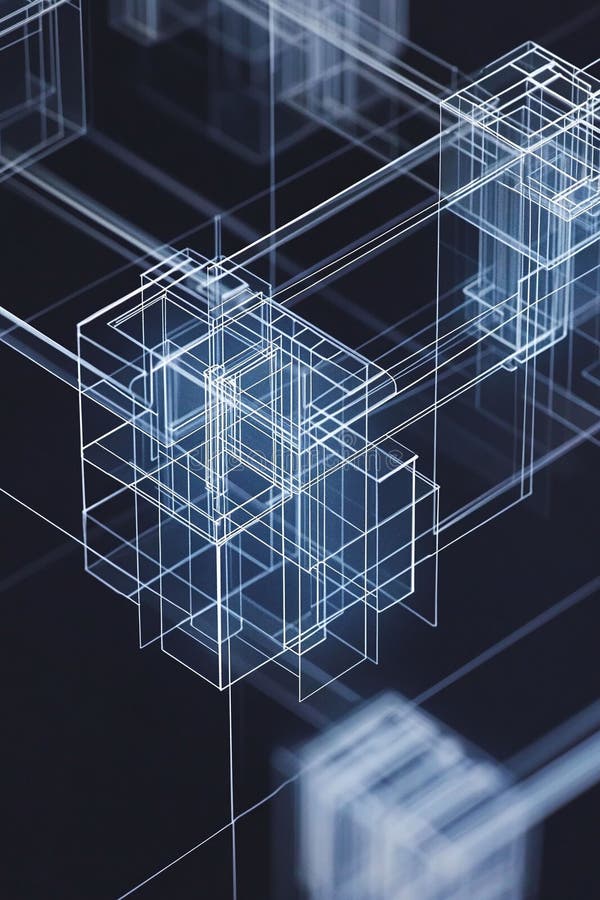Technical Blueprint Showing the Computational Design Process for 3D ...