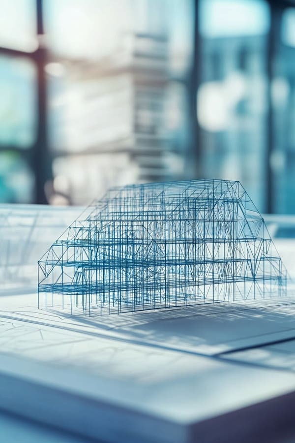 Technical Blueprint Showing the Computational Design Process for 3D ...