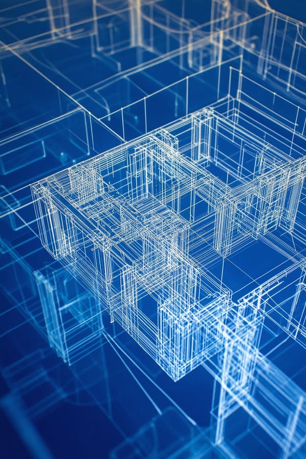 Technical Blueprint Showing the Computational Design Process for 3D ...