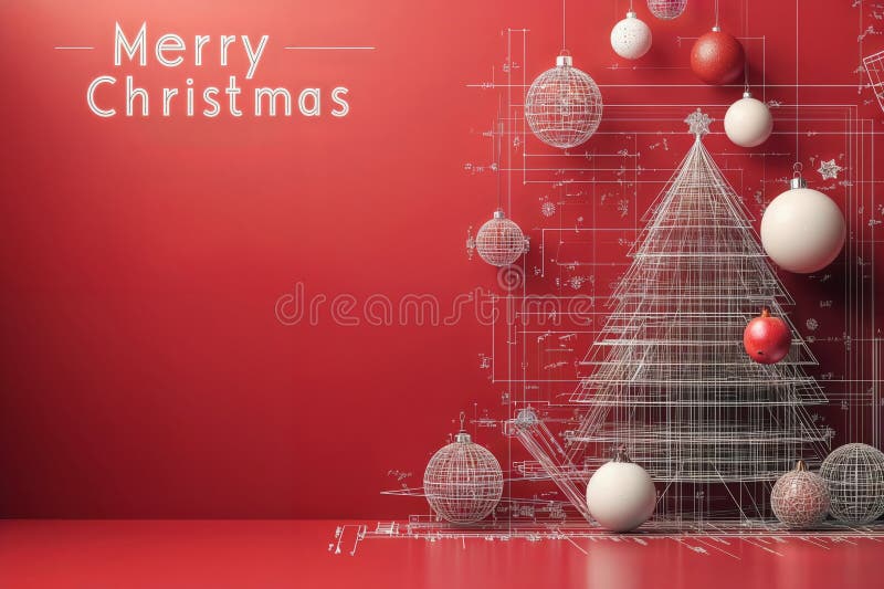 Technical Blueprint Tree: Engineer Holiday Greeting, Generative Ai Stock Illustration ...