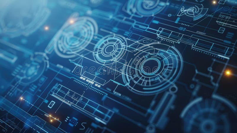 Concept Image of Technical Blueprints in Abstract Innovation. Stock ...