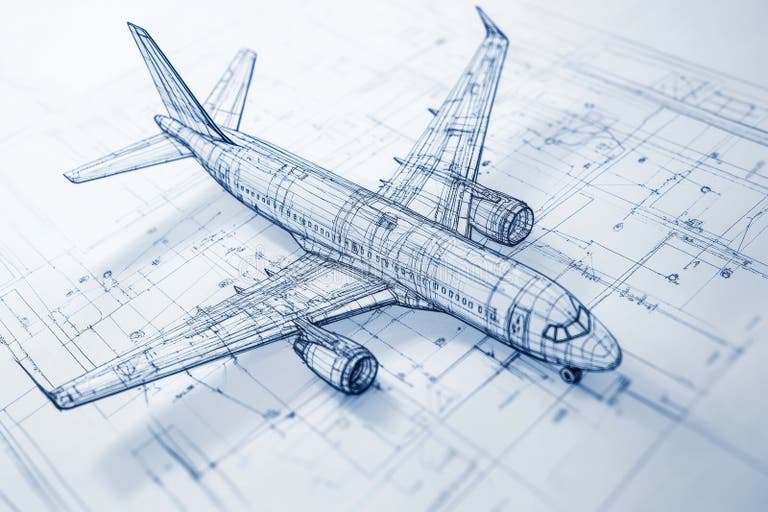 Technical Blueprints Detailing the Design and Structure of a Complex ...