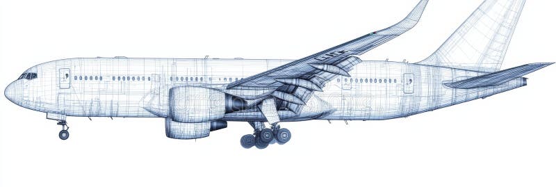 Technical Blueprints Showcasing Airplane Design and Engineering Details ...