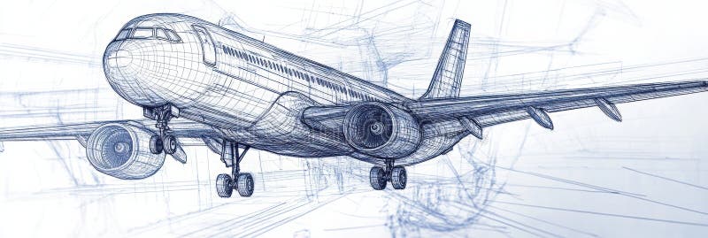 Technical Blueprints Showcasing an Airplane Design Featuring Detailed ...