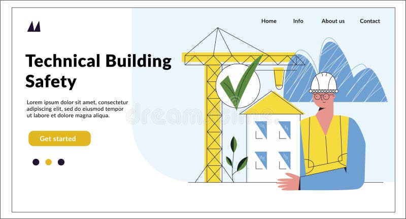 Technical Building Safety Landing Page Mockup. Construction Engineering ...