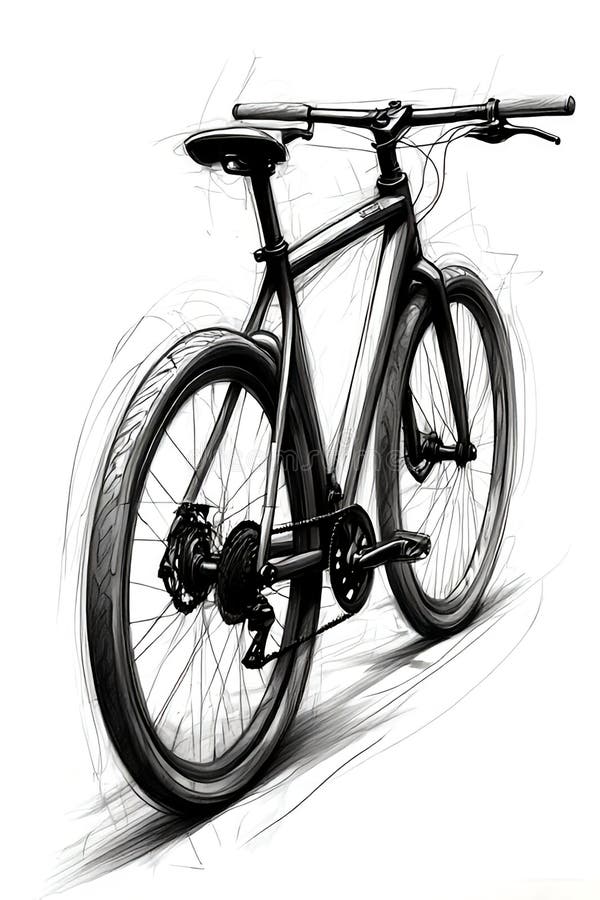 Concept Sketch of a Bicycle Design Stock Illustration - Illustration of ...