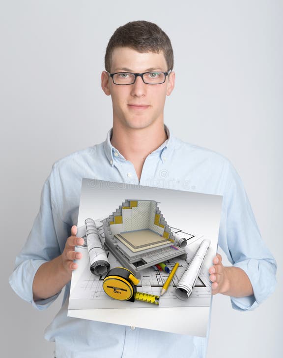 Technical Construction Project Presentation Stock Image - Image of ...