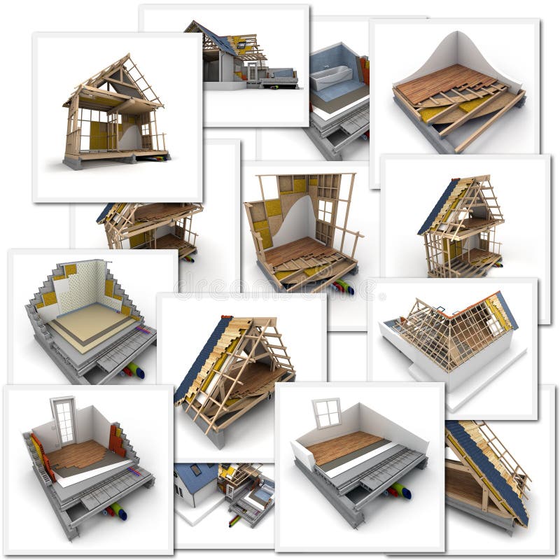 Technical Construction Renderings Stock Illustration - Illustration of ...