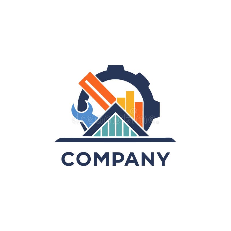 Technical Consulting Logo with Gear, Chart, Wrench Elements Stock Photo ...