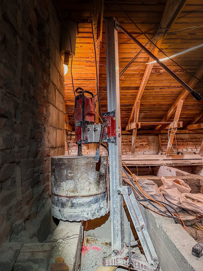 Technical Core Drilling Mounting To Drill on Top of Wall Stock Image ...