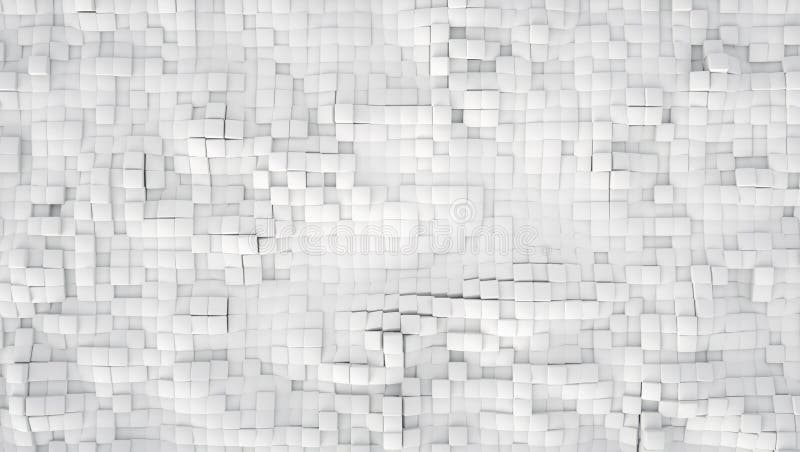 Technical 3D System of a Grid of Wavy Cubes Stock Illustration ...