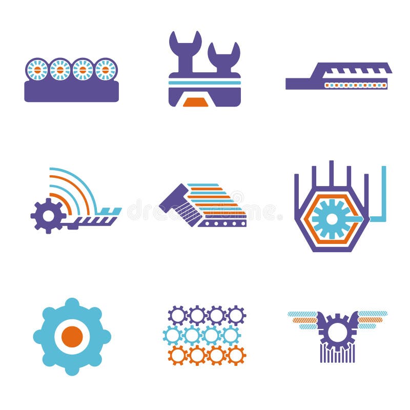 Technical Design Elements Set Stock Illustration - Illustration of ...