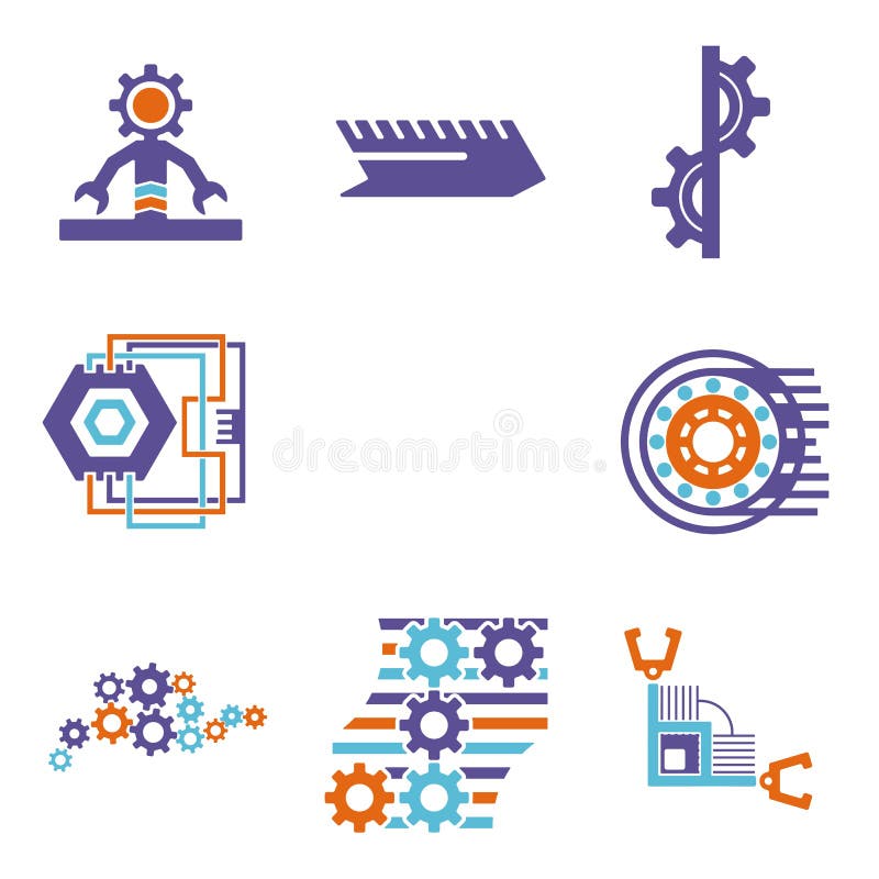 Technical Design Elements Set Stock Illustration - Illustration of ...