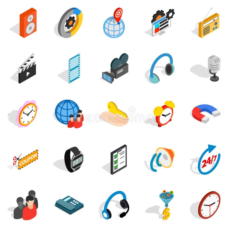Technical Detail Icons Set, Isometric Style Stock Vector - Illustration ...