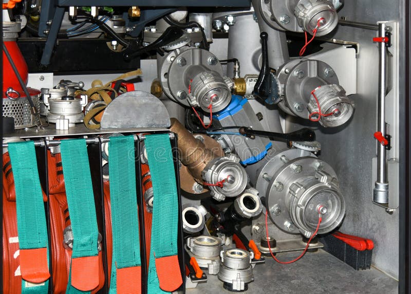 Technical Devices in a Fire Engine for Extinguishing a Fire Stock Image ...