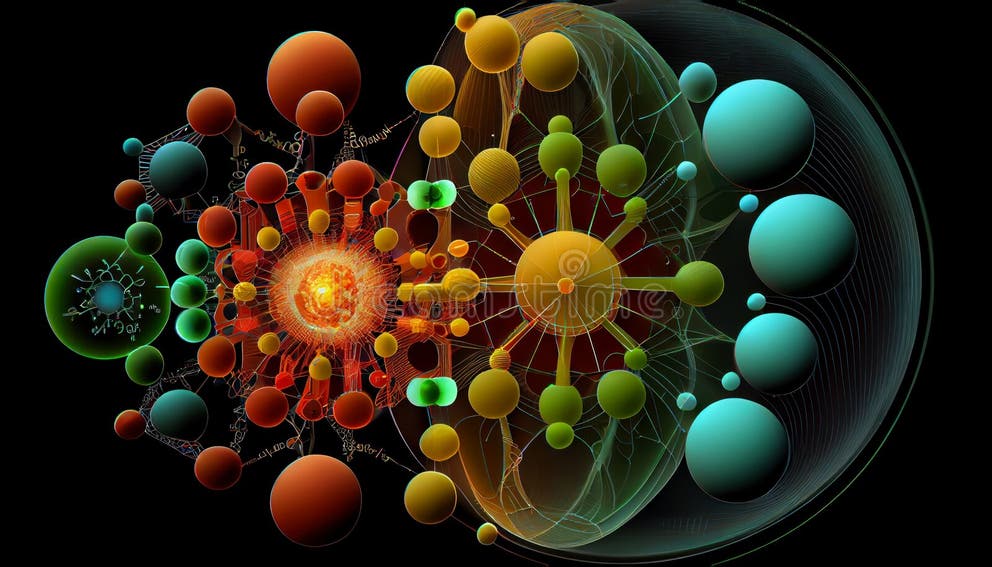 A Technical Diagram of a Quantum Fluctuation Computer Sphere Stock ...