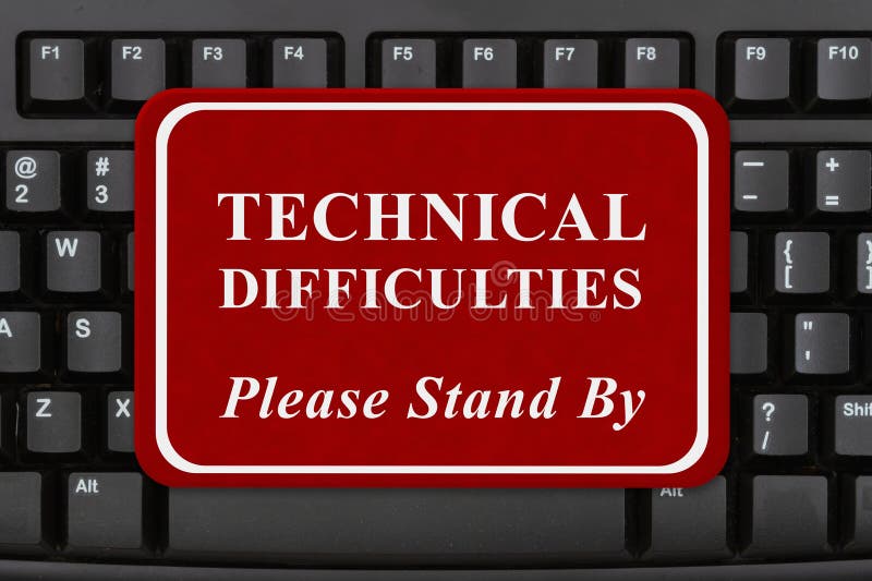 Technical Difficulties Sign on Keyboard Stock Photo - Image of apology ...