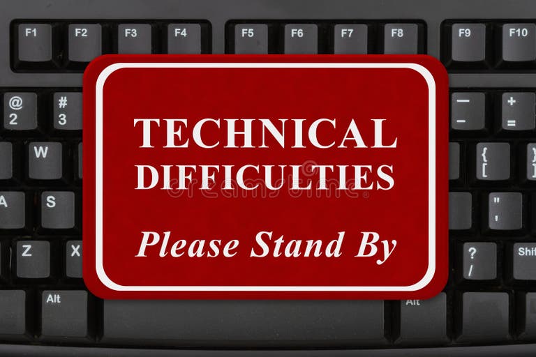 Technical Difficulties Sign on Keyboard Stock Photo - Image of apology ...