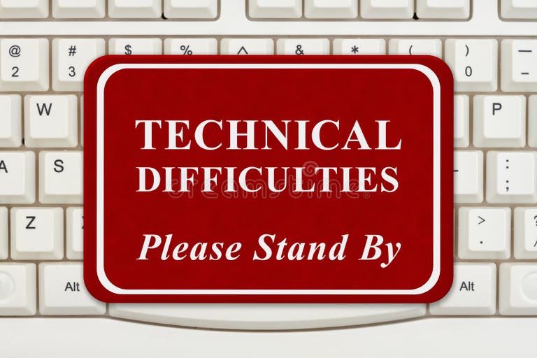 Technical Difficulties Sign on Keyboard Stock Image - Image of ...