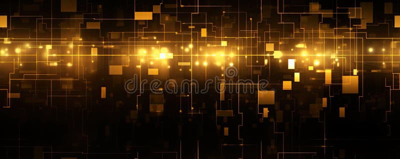 Technical Digital Golden Background Seamless Stock Illustration ...