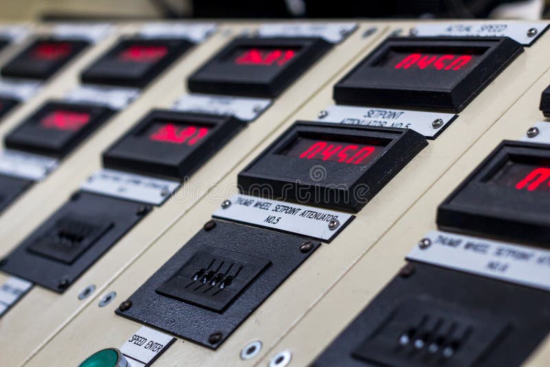 Technical Display on Control Panel with Electric Devices,light Stock ...