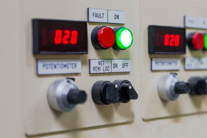 Technical Display on Control Panel with Electric Devices,light Stock ...