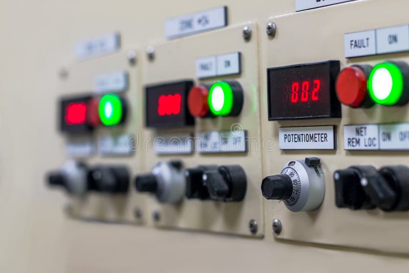 Technical Display on Control Panel with Electric Devices,light Stock ...