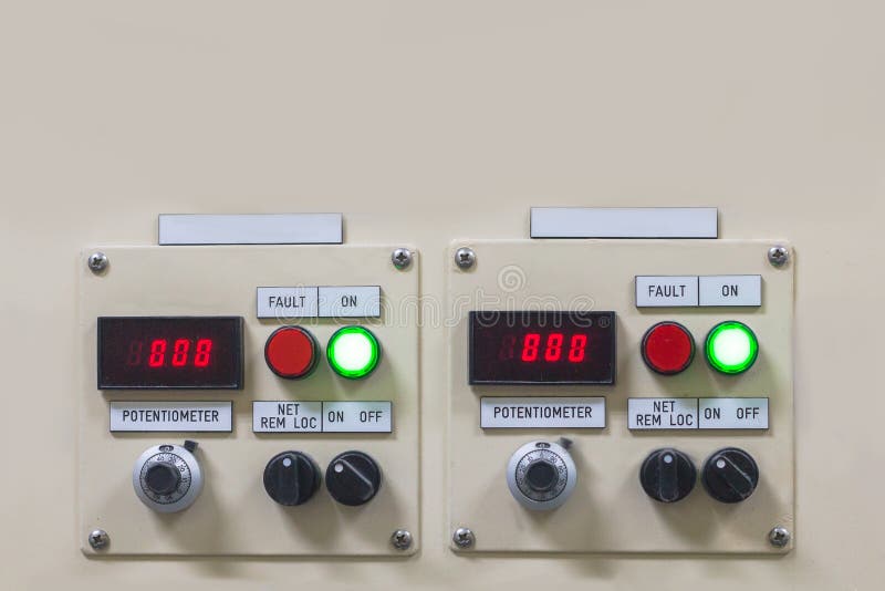 Technical Display on Control Panel with Electric Devices Stock Image ...