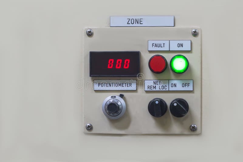 Technical Display on Control Panel with Electric Devices,light Stock ...