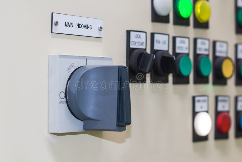 Technical Display on Control Panel with Electrical Equipment Devices ...