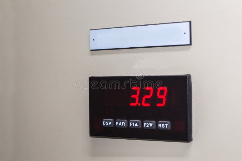 Technical Display on Control Panel with Electrical Equipment Devices ...