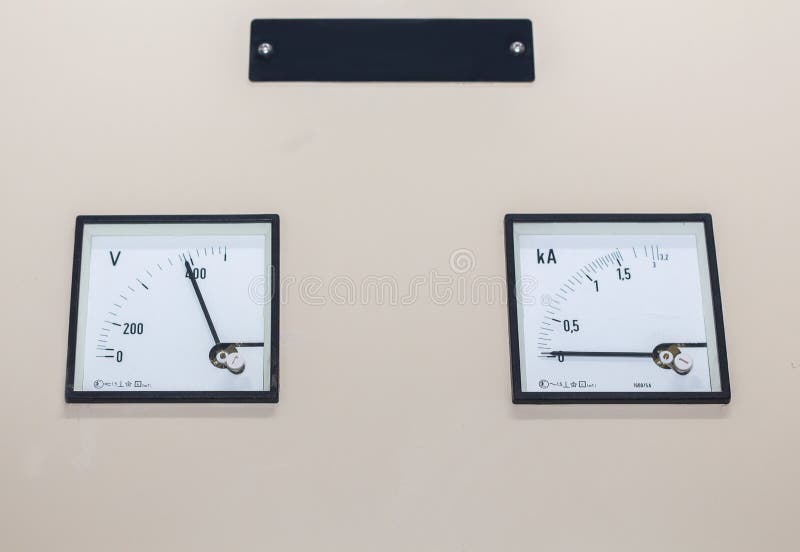 Technical Display on Control Panel with Electrical Equipment Devices ...