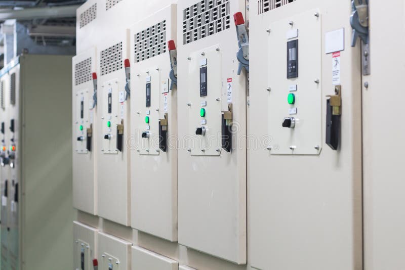 Technical Display on Control Panel with Electrical Equipment Devices ...