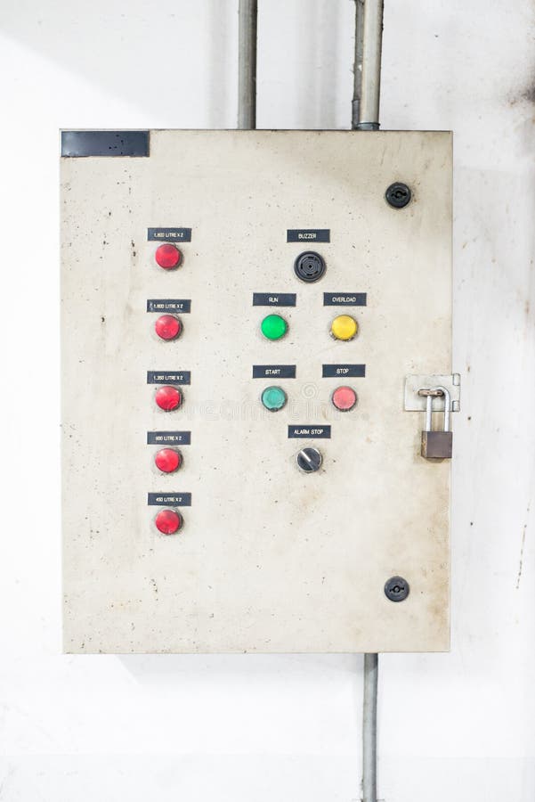 Technical Display on Control Panel with Electrical Equipment Devices ...