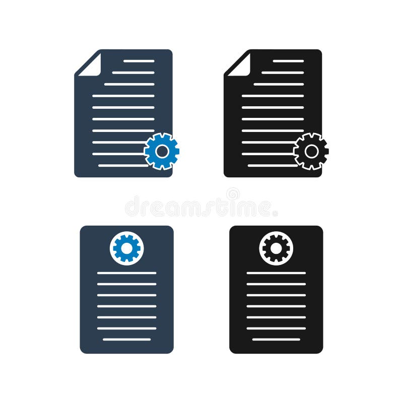 Technical Document Icon Set. Stock Vector - Illustration of technical ...