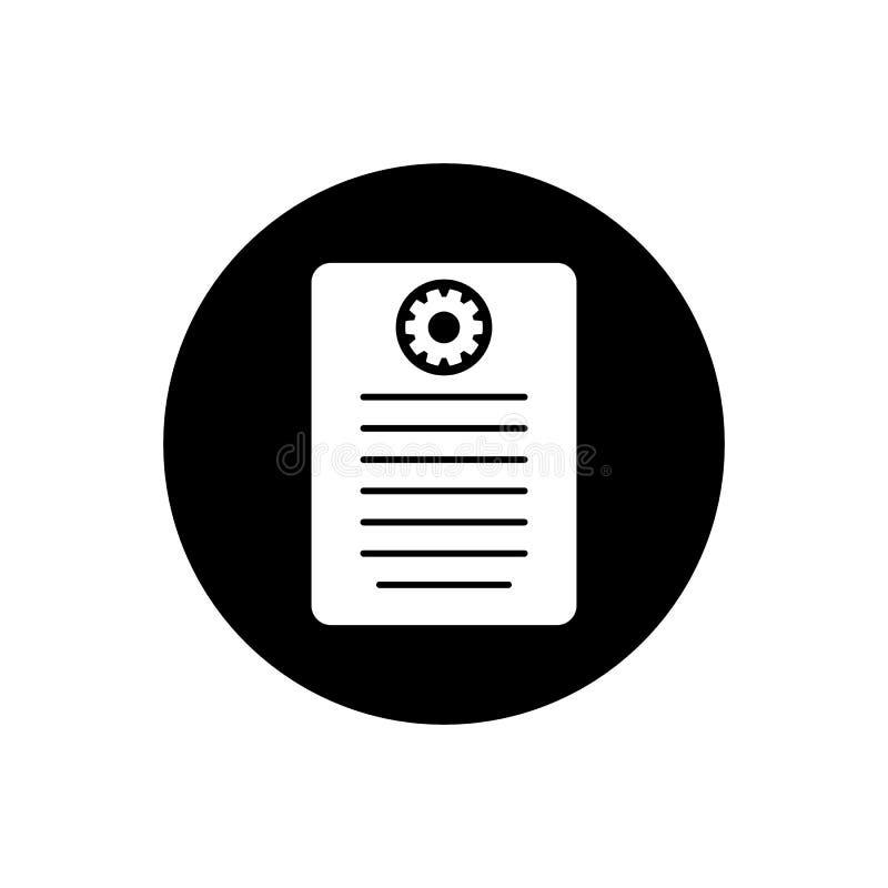 Technical Document Rounded Icon. Stock Vector - Illustration of button ...