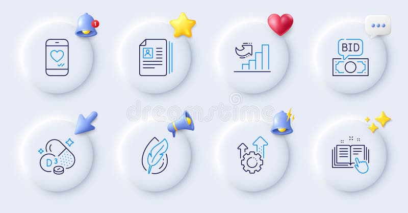 Technical Documentation, Bid Offer and Love Chat Line Icons. for Web ...