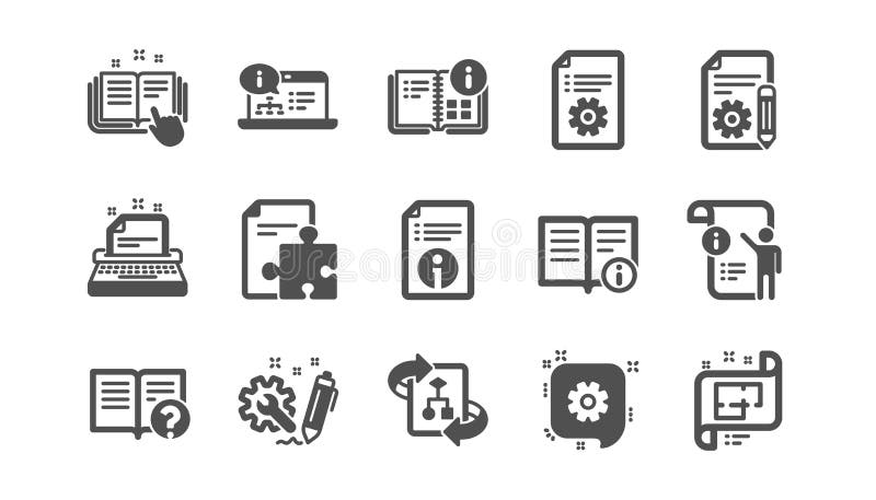 Technical Documentation Icons. Instruction, Plan and Manual. Classic ...