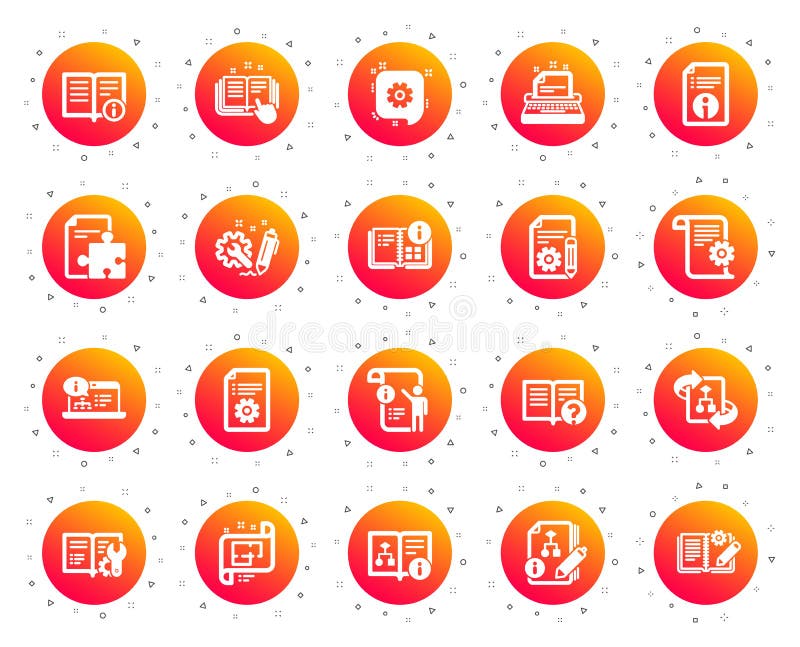 Technical Documentation Icons. Set of Instruction, Plan and Manual. Vector Stock Vector ...