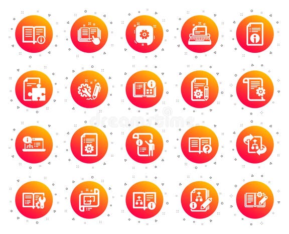 Technical Documentation Icons. Set of Instruction, Plan and Manual. Vector Stock Vector ...