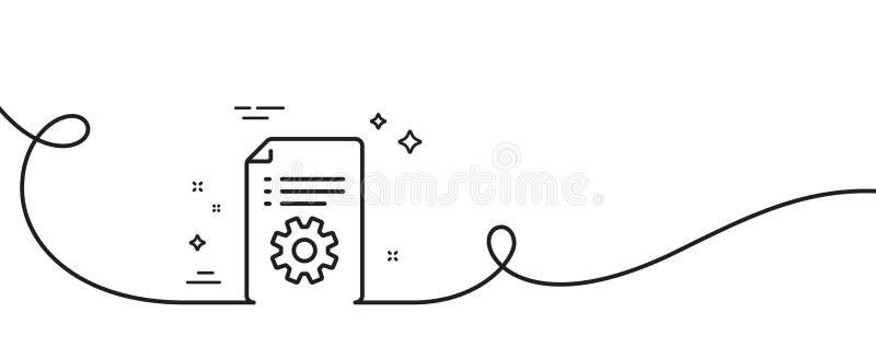 Technical Documentation Line Icon Instruction Sign Continuous Line With Curl Vector Stock