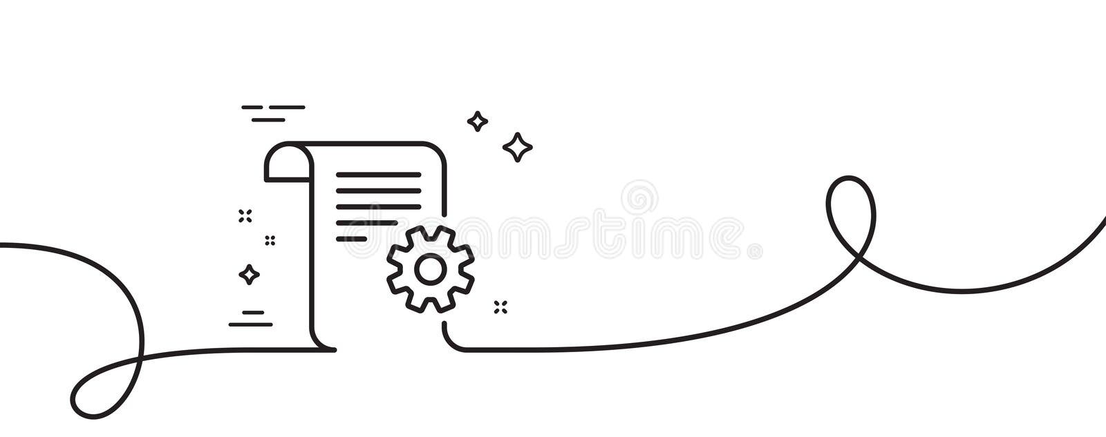 Technical Documentation Line Icon Instruction Sign Vector Stock