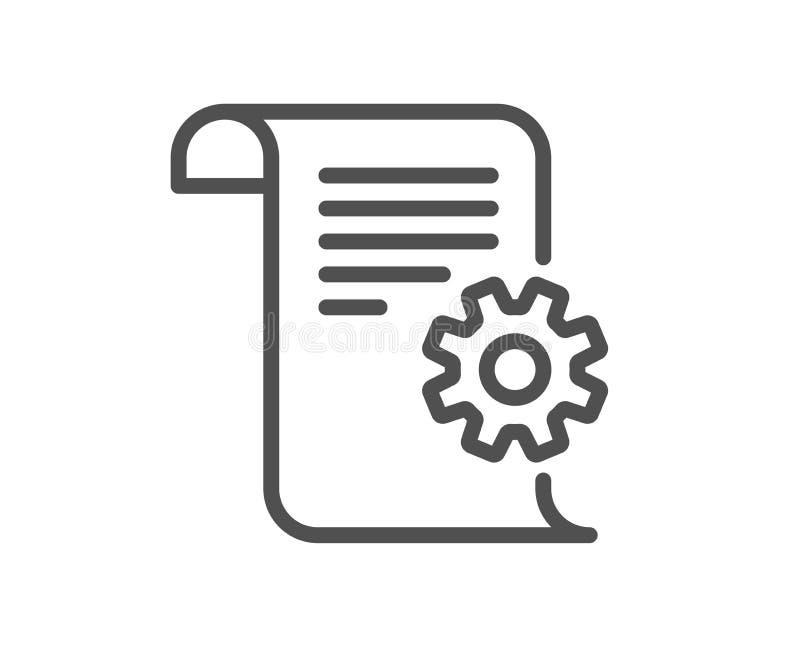 Technical Documentation Line Icon Instruction Sign Stock Vector Illustration Of Cogwheel