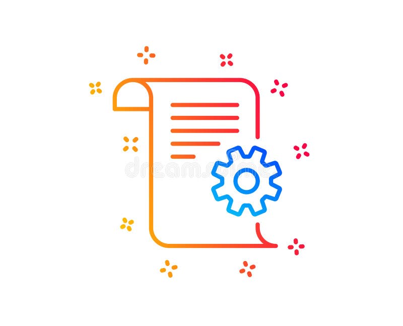 Technical Documentation Line Icon. Instruction Sign. Vector Stock Vector - Illustration of work ...