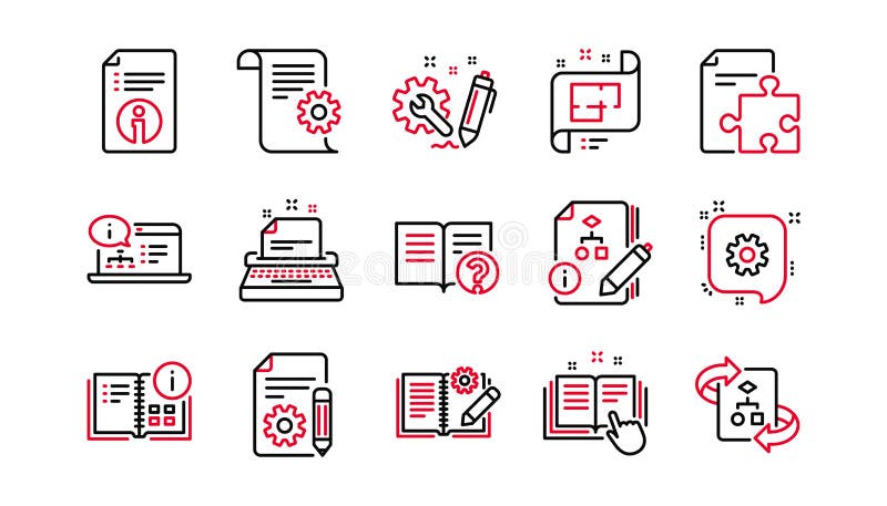 Technical Documentation Line Icons. Instruction, Plan and Manual ... Technical Documentation Line Icons. Instruction, Plan and Manual ...